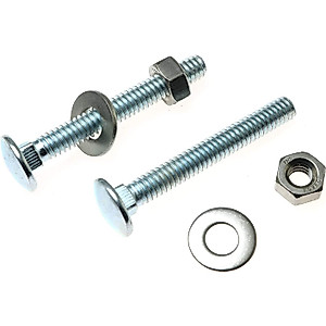 TAODAN 10 Set 1/4-20 x 2" Carriage Bolts Set Round Head Square Neck Screws with Nuts and Washers