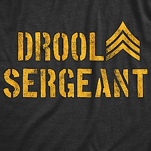 Drool Sergeant Baby Bodysuit Funny Military Army Sarcastic Infant Jumper Crazy Dog Novelty Infant Rompers With Sarcastic Sayings Soft Comfortable Funny Onesie Heather Black 6 Months