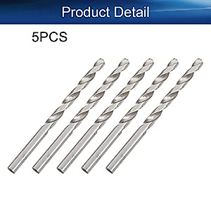 Auniwaig 6.8mm Twist Drill Bit HSS-4241 Straight Shank Drilling Twist Drill Bit for Metal, Wood, Steel, Aluminum Alloy, Manual Work DIY Silver 5Pcs