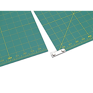 OLFA 23" x 70" Connecting Grid Rotary Cutting Mat Set (RM-CLIPS/2) - Self Healing Double Sided 23x70 Inch Cutting Mat with Grid for Fabric & Sewing, Designed for Use with Rotary Cutters (Green)
