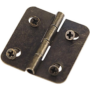 WRAFER Door HingesDoor Hinges Internal 4Pcs 36X26Mm Antique Kitchen Cabinet Door Hinges Jewelry Wood Box Cabinet Drawer Butt Hinge Decorative Hinges Furniture Hardware