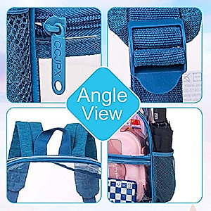 WZLVO Clear Backpack 12x12x6 Stadium Approved, Small Heavy Duty Transparent Bookbag, See Through PVC School Bag - Blue