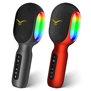 Stage SingFree Karaoke Microphones Metal Gray and Metal Red