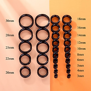 Xpircn 15 Pairs Thin Silicone Gauges Flexible Skin Ear Tunnles Plugs Double Flared Hollow Expander Ear Piercing Jewelry 3mm-30mm (Mixed Gauges)