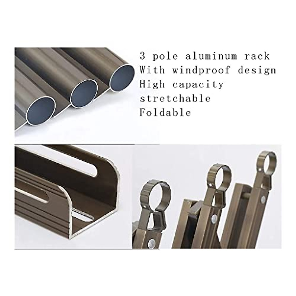 XMCX Extendable Folding Airer Clothes Drying Rack Wall Mounted Retractable Laundry Washing Cloth Line Bathroom Towel Rack Bar Easy Storage