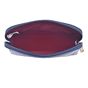 Anuschka Women’s Hand Painted Genuine Leather Medium Zip-Around Eyeglass/Cosmetic Pouch - Mystical Reef