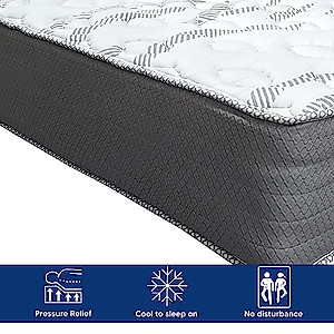 Greaton 14-Inch Firm Double sided Tight top Innerspring Mattress And 8" Metal Box Spring/Foundation Set,Queen