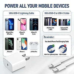 iPhone Fast Charger,[Apple MFi & ETL Certified] 20W Apple Fast Charger with USB C to Lightning Cable 10ft Super Charger Block Apple Chargers for iPhone 13/12/12 Mini/12 Pro/12 Pro Max/11/iPad（1-Pack