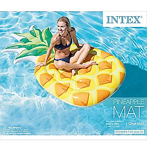 Intex 85 x 49 Inch Giant Inflatable One Person Pineapple Swimming Pool Float Mat