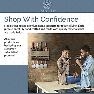 Noble Nest Wine Rack Wall Mounted | Wine Glass Rack | Wine Glass Holder Birthday Gifts for Her | Gifts for Mom | Gift for Wine Lovers | Farmhouse Wall Decor | Hanging Wine Rack