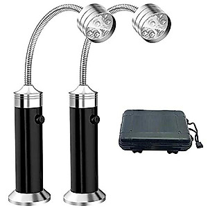 FBve Barbecue Grill Light, 2 Pack Magnetic Base Ultra-Bright LED Grill Lights, 360 Degree Flexible Gooseneck, Weather Resistant (2 Counts)