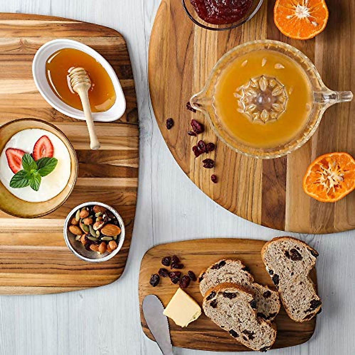 TeakHaus Square Edge Grain Cutting Board w/Rounded Edge (Large) | 16" x 16" x 0.55"