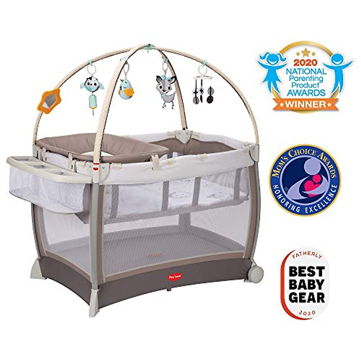 Tiny Love 6-in-1 Here I Grow Deluxe Playard, 6 Mode Baby Playpen: with Bassinet, Playmat, Toy Arch, Changer, and Travel Bag, Magical Tales