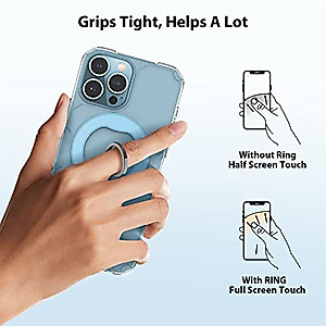 Nillkin Phone Grip (SnapGrip), Metal Phone Ring Holder Stand, Adjustable Kickstand, phone gripper for back of phone S22 Ultra, S22, S21, For iPhone 13, 13 Pro, 13 Mini, XS,12, 11,Pixel 6/6A (Sky Blue)