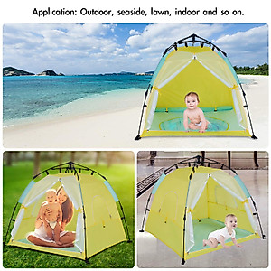 Bend River Automatic Instant Baby Tent with Pool, UPF 50+ Beach Sun Shelter, Portable Mosquito Net for Infant
