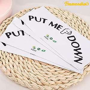 Framendino, 4 Pack Funny Reminder Decoration Put Me Down Toilet Seat Decal Sticker for Bathroom Black