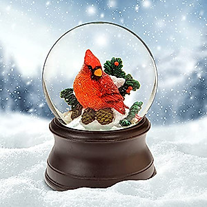 Hand Crafted Cardinal Snow Globe from The San Francisco Music Box Company