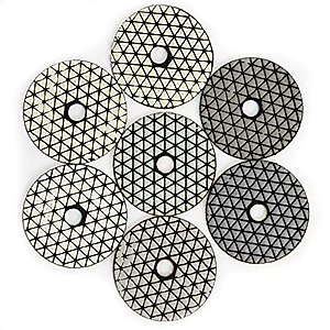 KEEYWOLT Diamond Dry Polishing Pads 7 Steps Grit 50# 100# 200# 400# 800# 1500# 3000# Abrasive Disc for Granite Marble Concrete Flexible Grinding (4", Dry Polishing)…