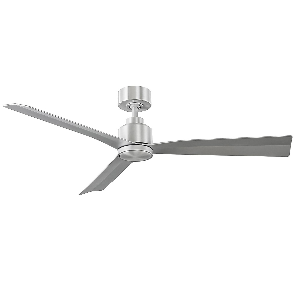 WAC Smart Fans Clean Indoor and Outdoor 3-Blade Ceiling Fan 54in Brushed Aluminum with Remote Control works with Alexa and iOS or Android App