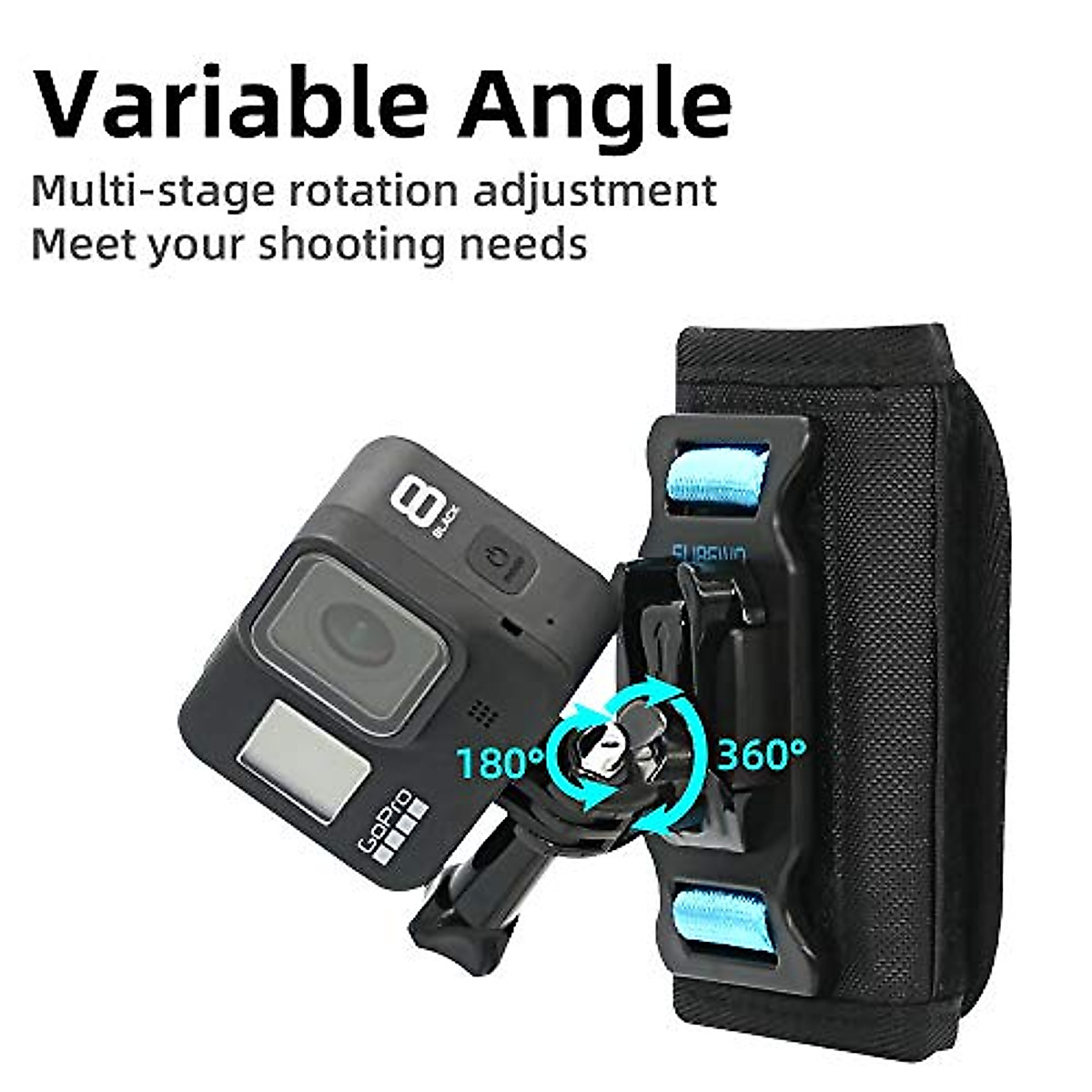 SUREWO Backpack Shoulder Strap Mount with Adjustable Shoulder Pad and 360° Rotating Base Mount Compatible with GoPro Hero 11/10/9/8/7/6 Black,DJI Osmo Action 3,Insta 360 ONE R and Most Action Cameras