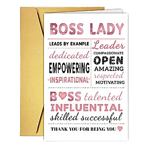 Funny Boss Day Card for Boss Women, Boss Lady Boss's Day Card Gift, Bosses Day Card For Her, Cute Thanks Card For Famale Boss Manager Leader, Appreciation Card for Woman Boss, Gift For Boss Lady