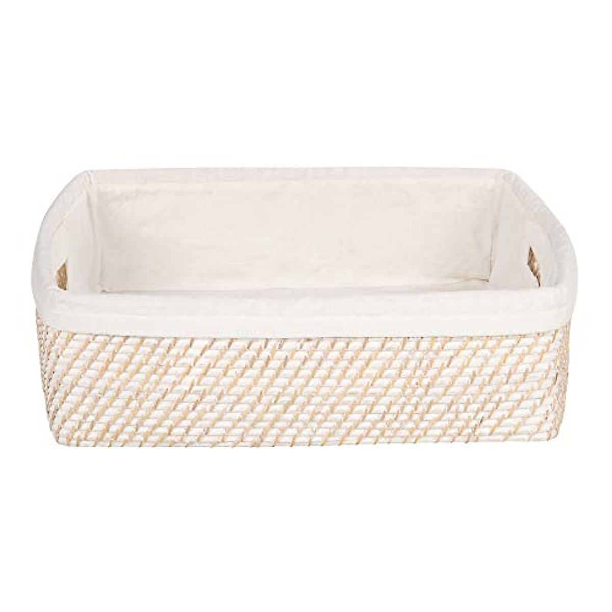 KOUBOO 1060086 Laguna Liner, White-Wash Rattan Shelf Basket