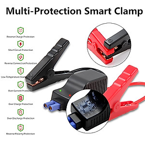 Smart Jumper Clamp Automotive Jump Starter Booster Clamp Cables, Replacement Alligator Clamp for 12V Portable Car Jump Starter