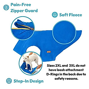 Gooby Zip Up Fleece Dog Sweater - Pink, 3X-Large - Warm Pullover Fleece Step-in Dog Jacket with Dual D Ring Leash - Winter Small Dog Sweater - Dog Clothes for Small Dogs Boy and Medium Dogs