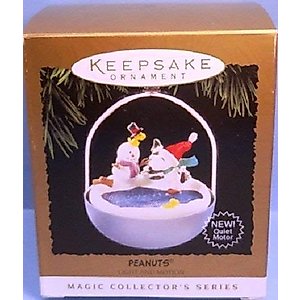 Hallmark Peanuts Snoopy Woodstock Light Motion 1995 Christmas Ornament