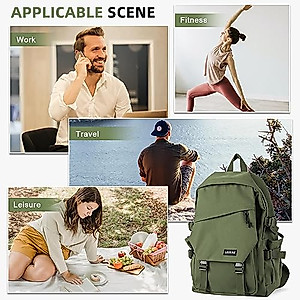 KEYEMP Casual Daypack Cute School Backpacks for Men Women Lightweight Durable Bookbag for High Middle School, Fashion Travel Bag, Gift,Olive Green