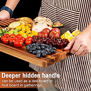 Wood Cutting Boards for Kitchen, 17 x 12 Inch Acacia Wooden Cutting Board, Winnsty Large Wood Chopping Board with Juice Groove and Handles Heavy Duty Charcuterie Board (Large)