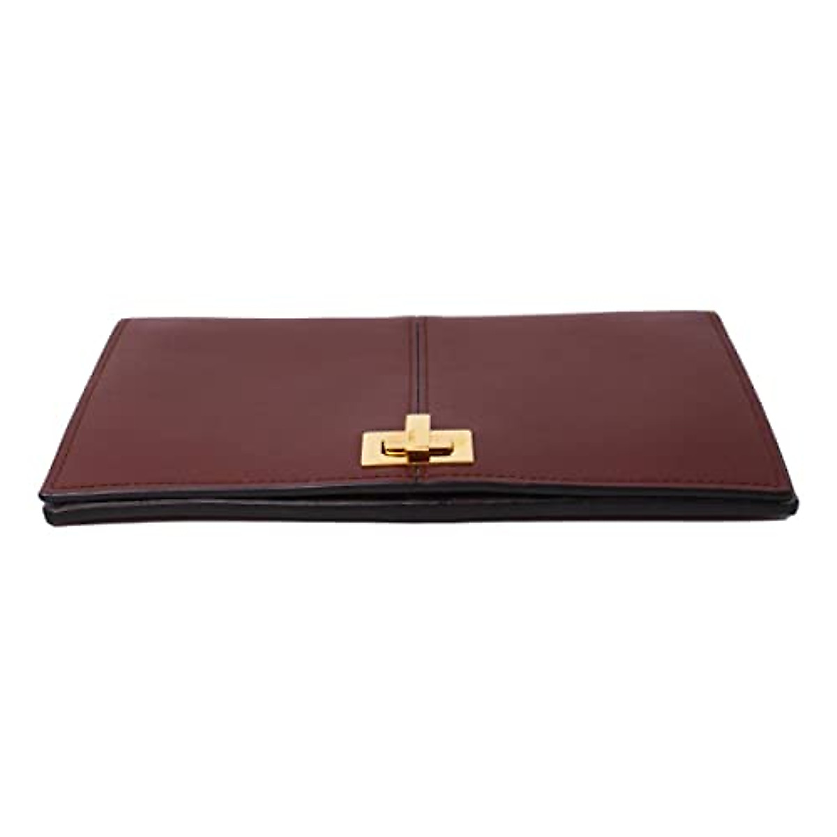 FENDI Peekaboo Brown Leather Zucca Chain Wallet Clutch Bag 8M0414