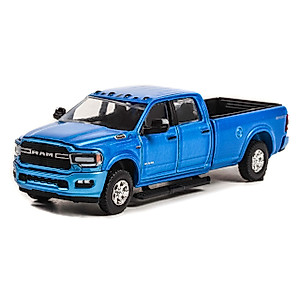 2021 Ram 3500 Big Horn Sport 4x4 Pickup Truck Hydro Blue Pearl All Terrain Series 13 1/64 Diecast Model Car by Greenlight 35230 F