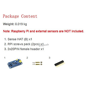 XYGStudy Sense HAT (B) I2C Interface Onboard Multi Powerful Sensors Including Gyroscope Accelerometer Magnetometer Barometer Temperature and Humidity Sensor for Raspberry Pi Series Boards