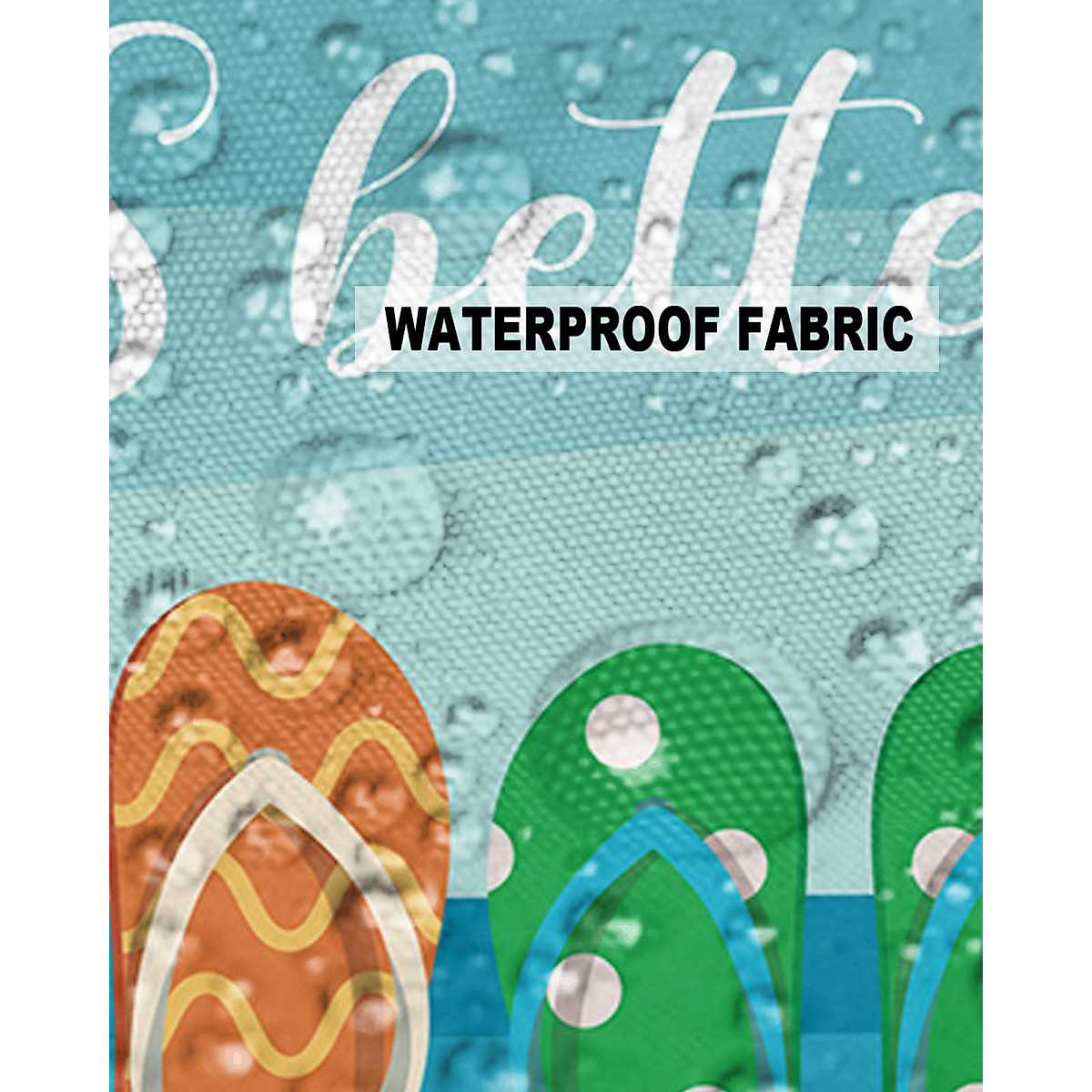 Outdoor Waterproof Pillow Covers for Patio Furniture Summer Beach Decorative Throw Pillow Cover Life Is Better in Flip Flops Pillowcases Set of 2 Cushion Case for Sofa Couch Chair Home Decor 18x18inch