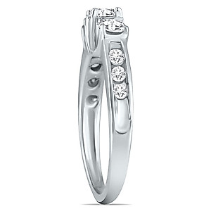 1 Carat TW Diamond Three Stone Ring in 10K White Gold