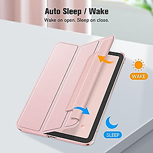 Fintie SlimShell Case for iPad Mini 6 2021 - [Magnetic Clasp] Lightweight Stand Case with Translucent Frosted Back Cover, Auto Wake/Sleep for iPad Mini 6th Generation 8.3 Inch, Rose Gold