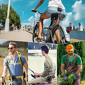 10000mAh Portable Waist Clip Fan,40H Cooling Personal Wearable Fan,5 Speeds 16000RPM Strong Belt Fan,Rechargeable Hands-free Neck Fan With Flashlight for Outdoor Jobsite Camping Traveling (Black)