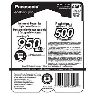 Eneloop Panasonic Pro Ni-MH AA Batteries BK-3HCCA12FA 12pk & Ni-MH AAA Batteries BK-4HCCA4BA 1.2V 4pk Rechargeable