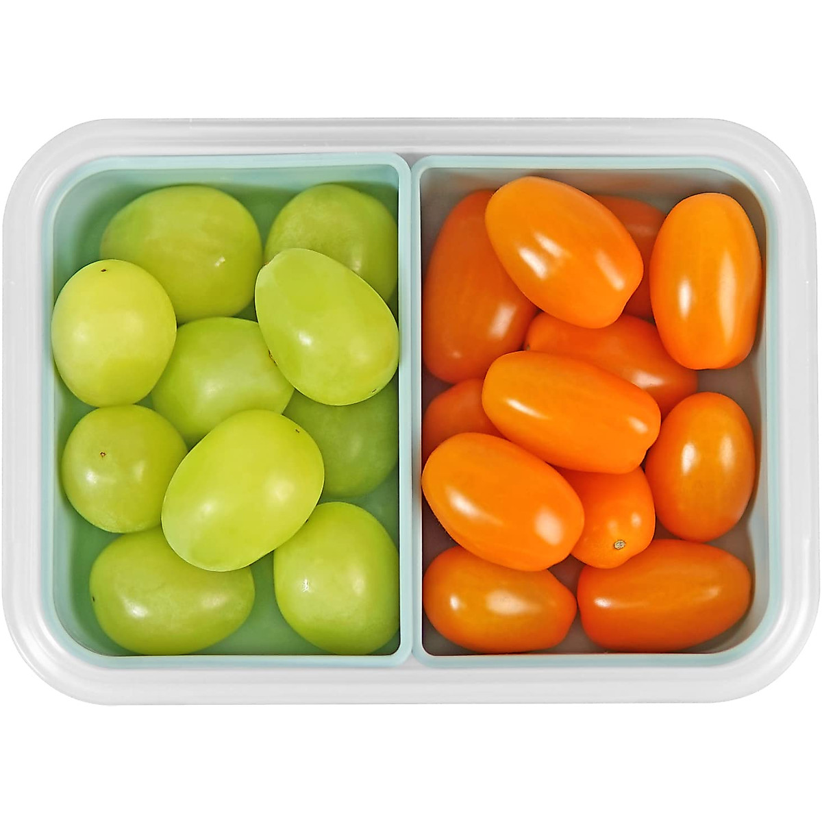 carrotez Food Storage Containers 2 Compartment, Meal Prep Container, Lunch Containers, Portion Control Container, BPA Free, Airtight Lids, Reusable, Snack Containers, 2 Cup (480ml)