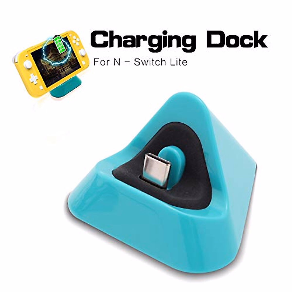 ECHZOVE Charging Dock Compatible with Switch Lite, Charger for Switch Lite with Charging Cable - Turquoise
