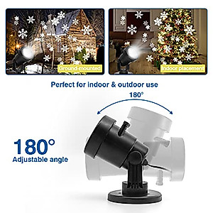 Christmas Light Projector, LANGTU 2022 Upgraded LED Christmas Halloween Lights Outdoor Indoor Snowflake Rotating Projector Lamp with 16 Themes for Garden Party New Year Xmas