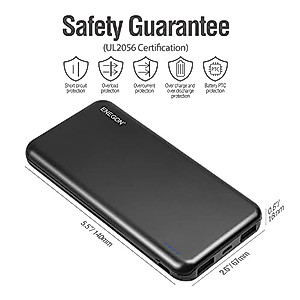 ENEGON 2-Pack Portable Charger Power Bank 10000mAh, The Phone Charger Battery with USB C Input and Dual USB Output for iPhone 14, iPad, Galaxy S22, Pixel, Tablets and etc