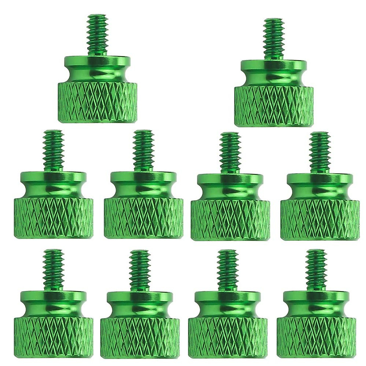 YATENG 10-pcs Anodized Aluminum Computer Case Thumbscrews (6-32 Thread) for Computer Cover/Power Supply/PCI Slots/Hard Drives DIY Personality Modification & beautification (Green)
