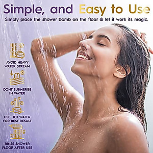 HealthBook Lavender Shower Steamer for Aromatherapy Shower - Shower Bombs for Sinus Relief - Nighttime Shower Tablets with Natural Essential Oil for - 10 Pack - Calm Shower Steamers for Women & Men