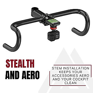 KOM Cycling Quick Release Stem Mount GoPro Computer Mount for Wahoo and Garmin Bike Computers (Bike Mount for Edge 1040, Elemnt Roam, Elemnt Bolt v2) 1040 Bike Mount Compatible with GoPro Accessories