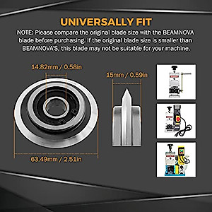 BEAMNOVA Upgraded Replacement Blade for Copper Wire Stripping Machine Powered Cable Stripper Cutters, 15mm ID. x 64mm OD., 0.58in ID. x 2.51in OD.