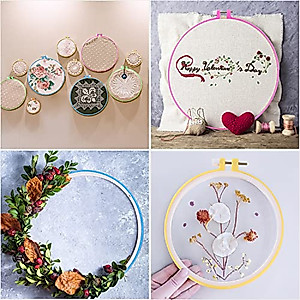 Mr. Pen- Embroidery Hoops Set, 6 pcs, 3.4 inch to 10.2 inch, Assorted Colors, Plastic Embroidery Hoop, Cross Stitch Hoops, Embroidery Rings, Cross Stitch Plastic, Sewing Rings Hoops.