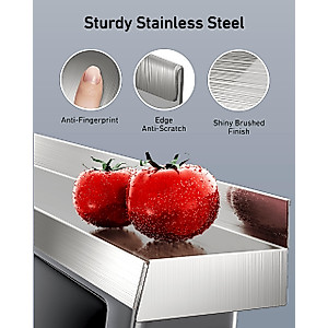 30" Upgrade Stainless Steel Stove Top Shelf, Magnetic Shelf for Kitchen Stove/Oven, Over The Stove Spice Rack Organizer, Back of Oven Shelf for Top of Stove with Border All Around, Silver