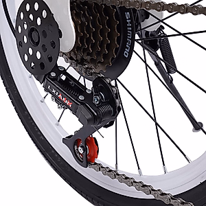 GMSLuu Adult Folding Bike, 20-inch Wheels with 7-Speed Drivetrain, Carbon Steel Frame Bike for Women and Men, Lightweight Bicycle for Work School, White Portable Camping Bicycle